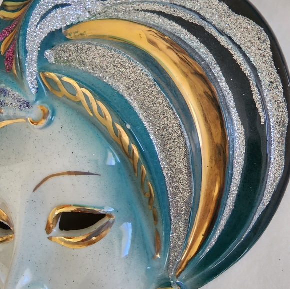Ceramic mask | Wall Decor | Ceramic Mask Made In Italy Gems Glitter ...